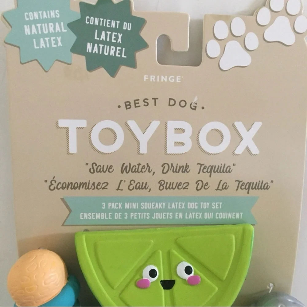 Fringe Studio | Dog | Dog Toys 3 Squeaky Latex Save Water Drink Tequila ...